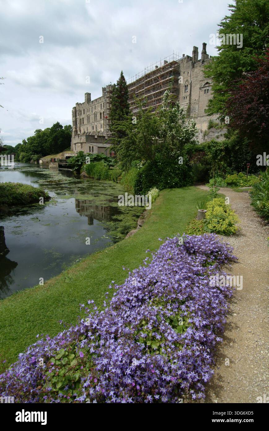Warwick Castle medieval fort near River Avon. - Warwick - UK, United ...