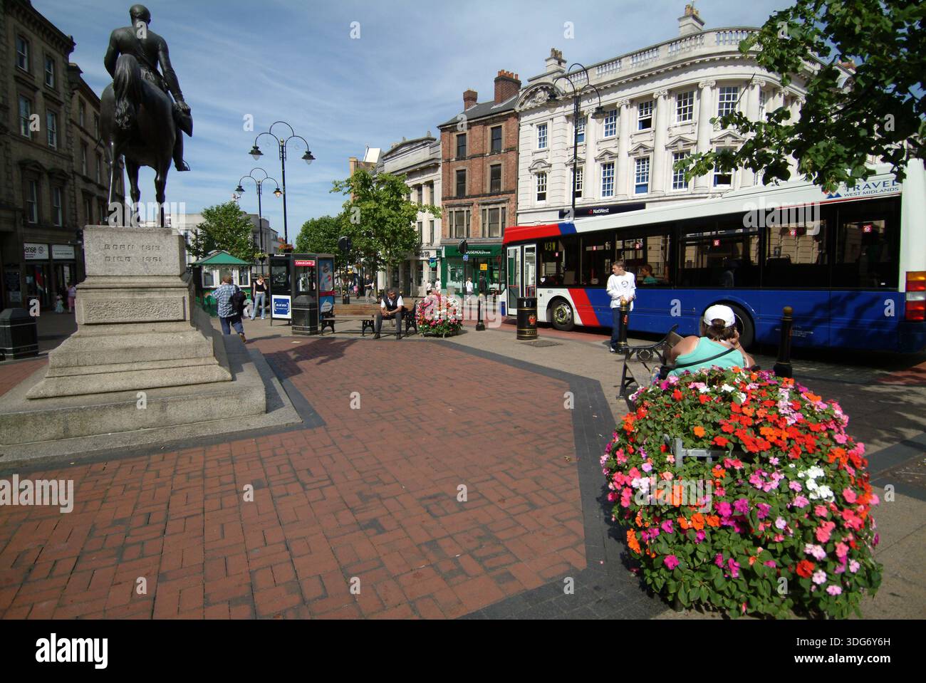 Equestrian statue of Prince Albert, Queen's Square is the central focal ...