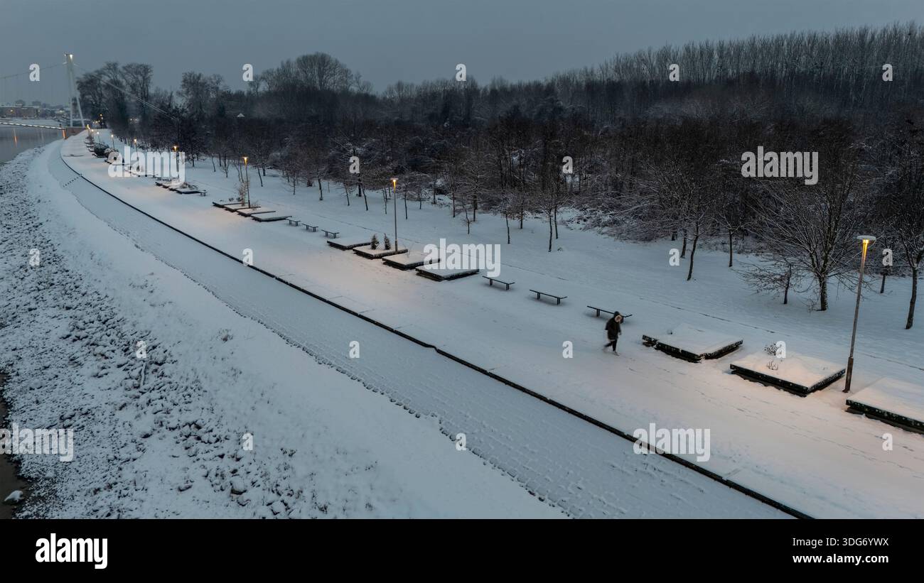 Aerial photograph of Osijek and the Co-Cathedral of Saints Peter and ...
