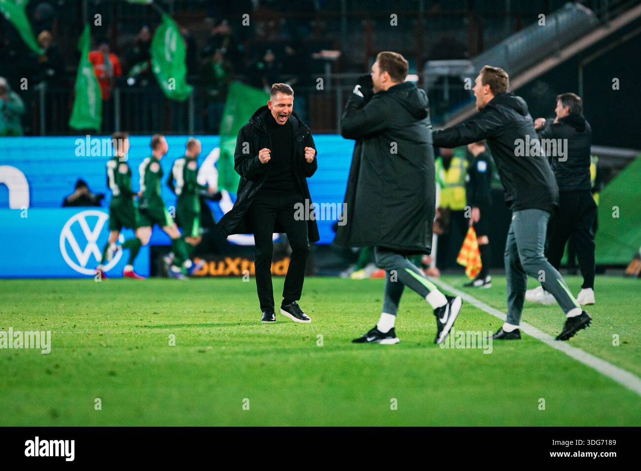 GOAL, CELEBRATION for the 2:1 by Dzenan Pejcinovic (Wolfsburg, 17 ...