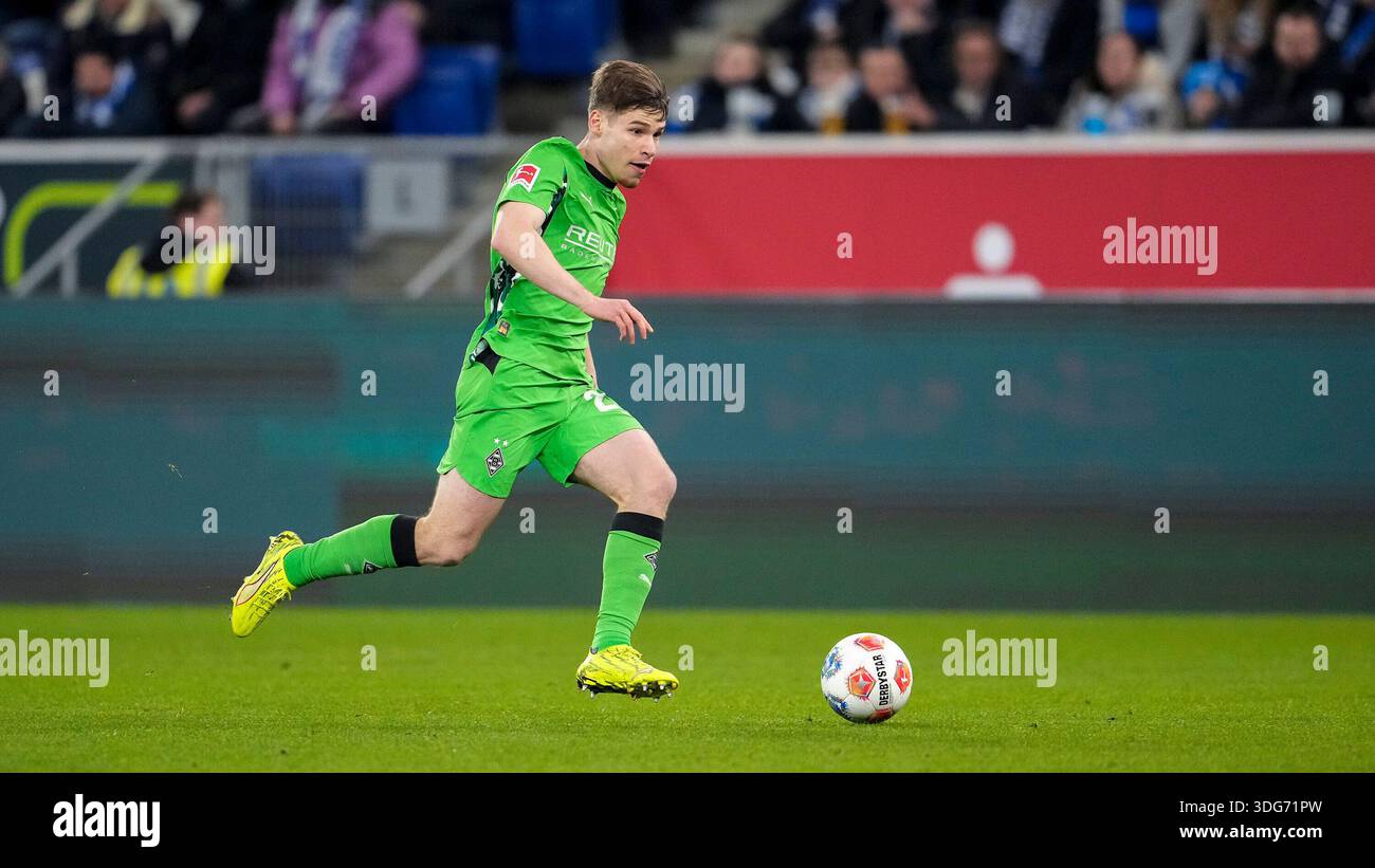 Lukas Ullrich (BMG, 26), on the ball, free-standing shot, full body ...