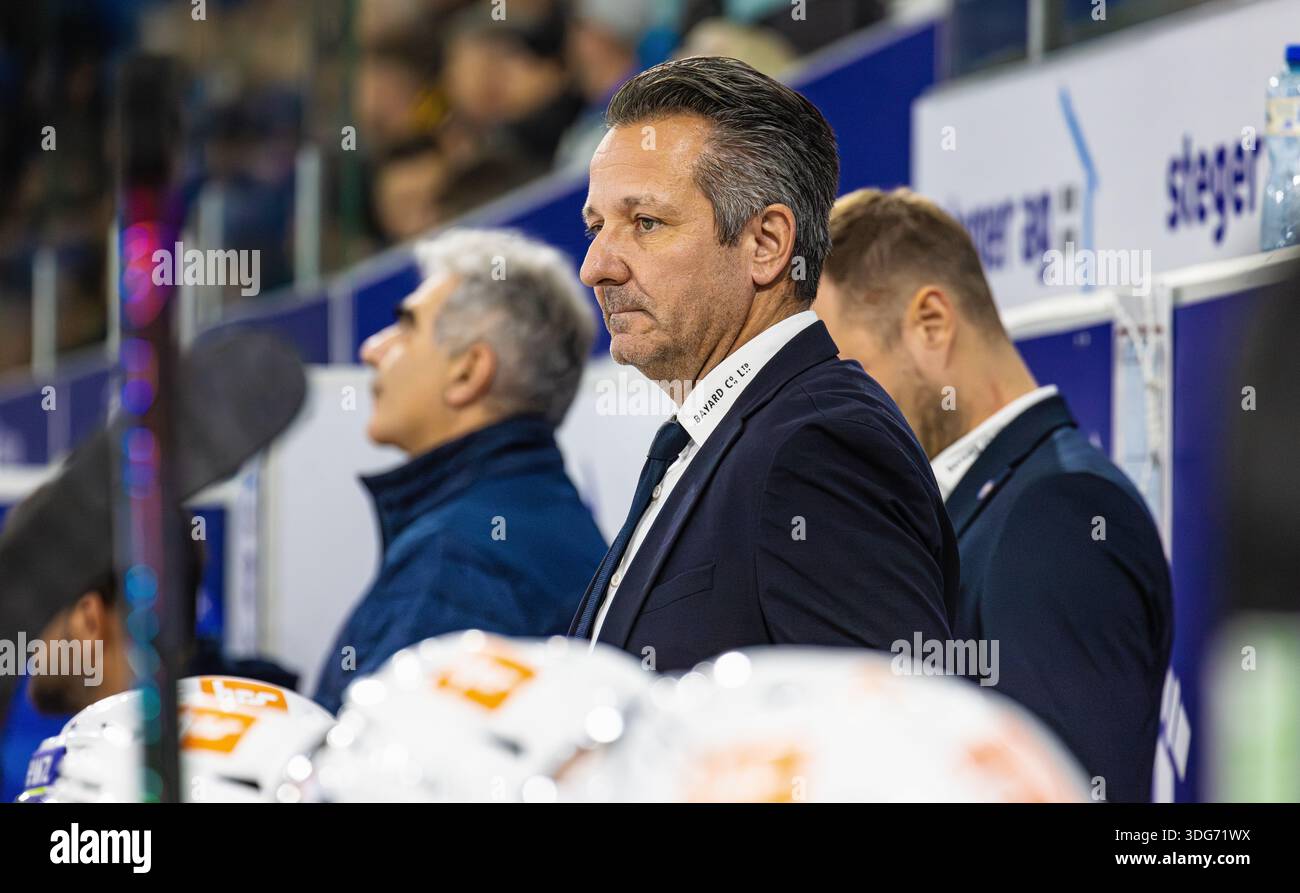 Zurich, Switzerland, 25th Oct 2025: ZSC Lions head coach Marco Bayer ...