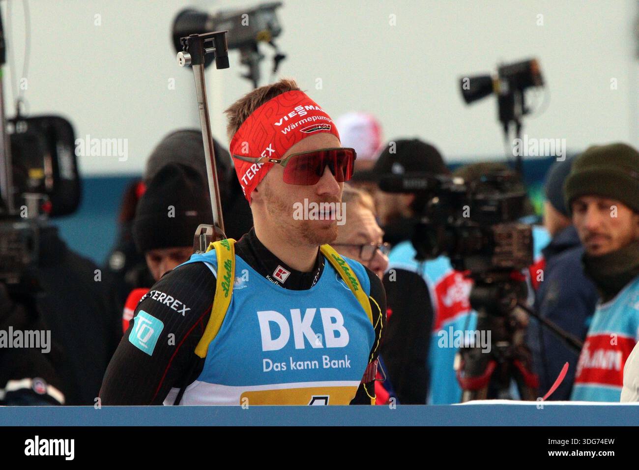 RUHPOLDING, GERMANY - JANUARY 15: ZOBEL David (GER, #4-3) at the Men's ...