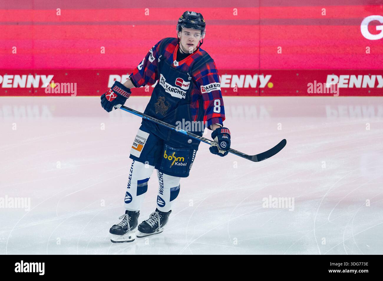 Daniel Geiger (Iserlohn Roosters, #8) during warmup GER, EHC Red Bull ...