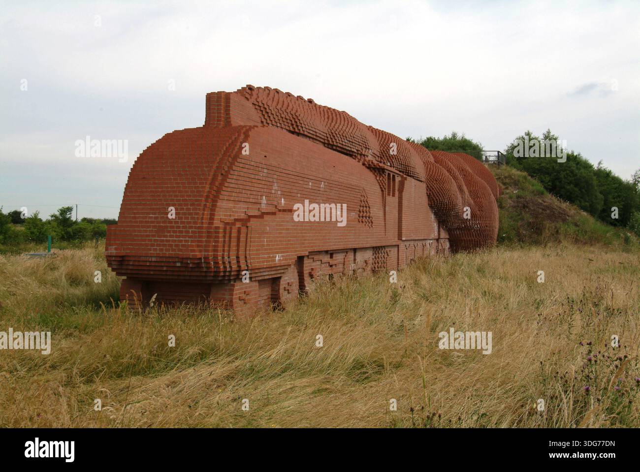 The Brick Train, life-size train sculpture by David Mach, made from red ...
