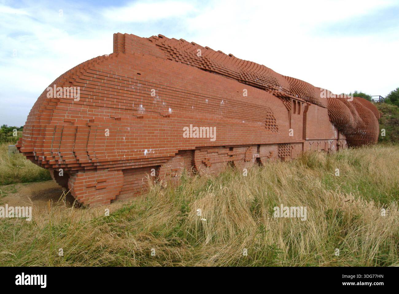 The Brick Train, life-size train sculpture by David Mach, made from red ...