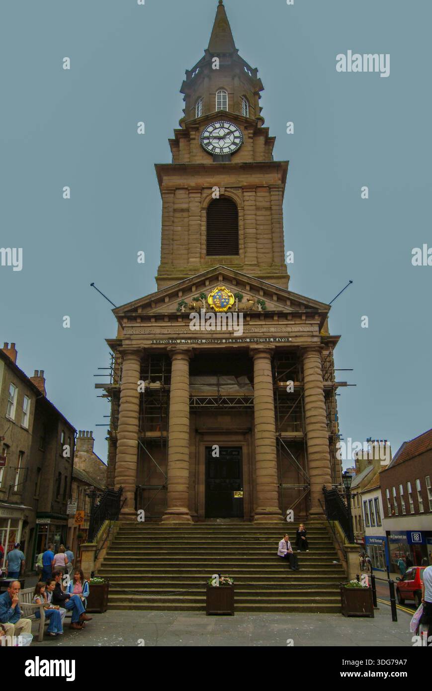 A small group of people gathering in front of Berwick-upon-Tweed's ...