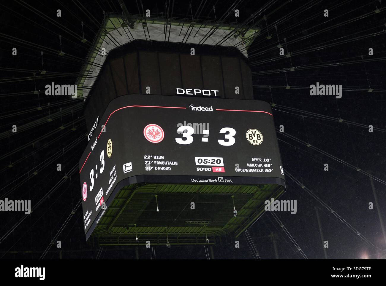 Video cube with final score Frankfurt, January 9, 2026, Football ...