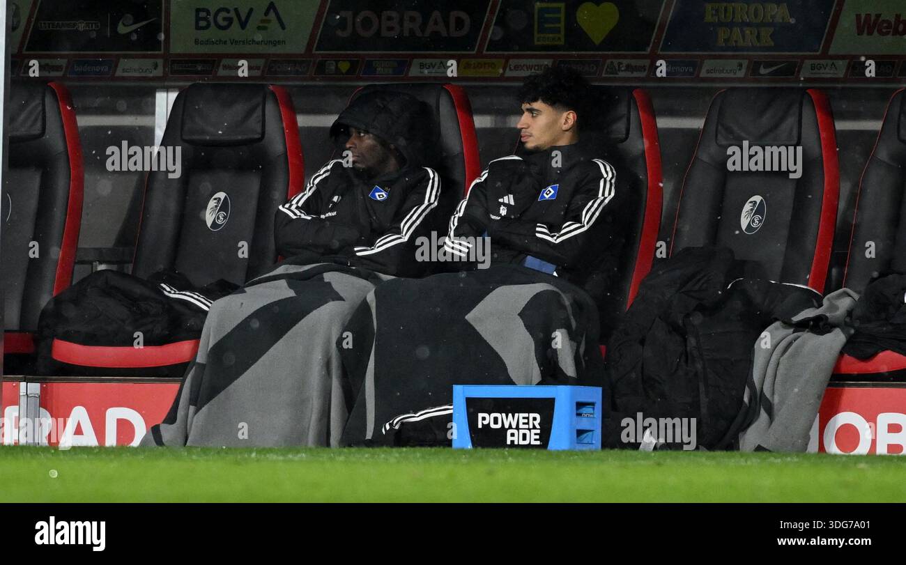 from left: Jean-Luc Dompe, Omar Megeed (HSV Hamburg) Freiburg, January ...