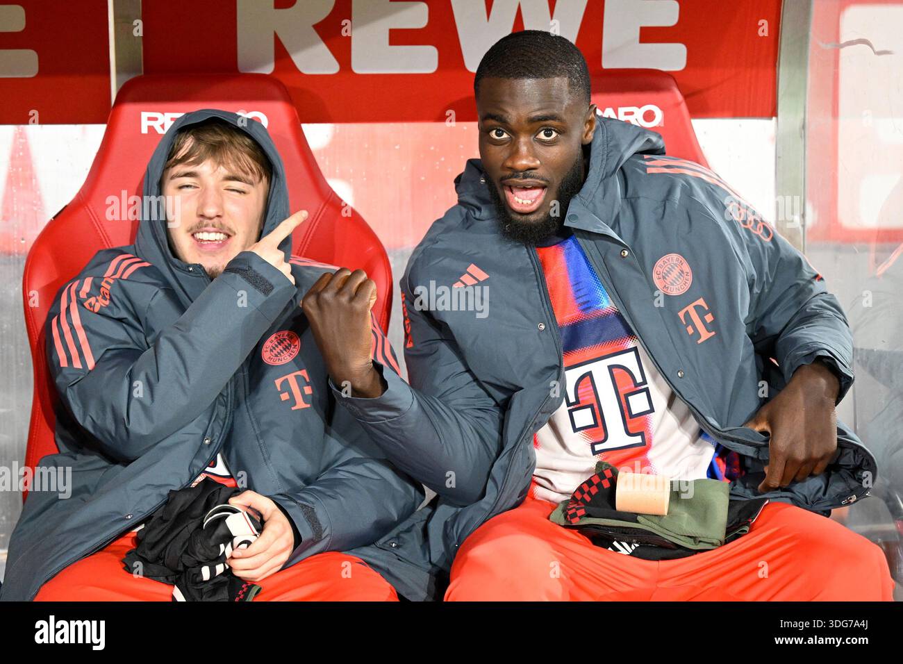 L. to r.: Lennart Karl, Dayot Upamecano (Bayern) Cologne, January 14 ...
