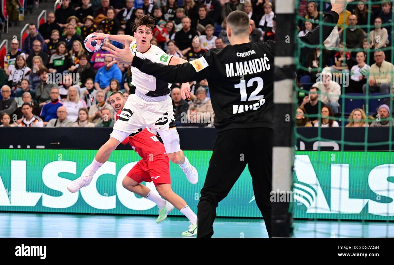 from left: Miro Schluroff (Germany), goalkeeper Matej Mandic (Croatia ...