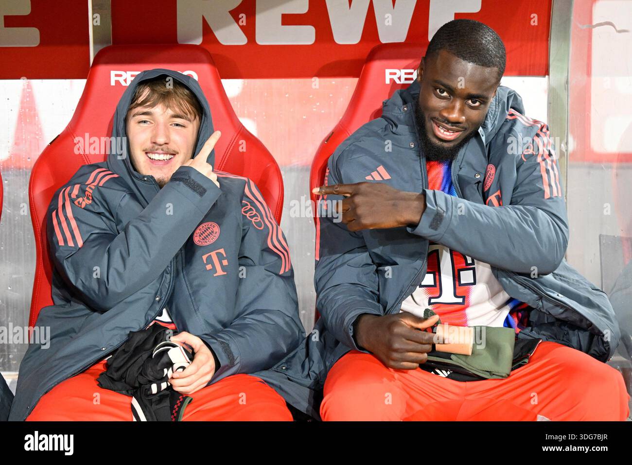 L. to R. Lennart Karl, Dayot Upamecano (Bayern) Cologne, January 14 ...