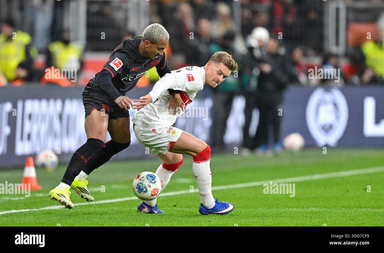 from left Arthur, Maximilian Mittelstaedt (Stuttgart) Leverkusen ...