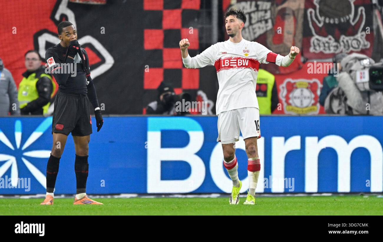 0:3 Goal, celebration, Atakan Karazor (Stuttgart) Leverkusen, January ...