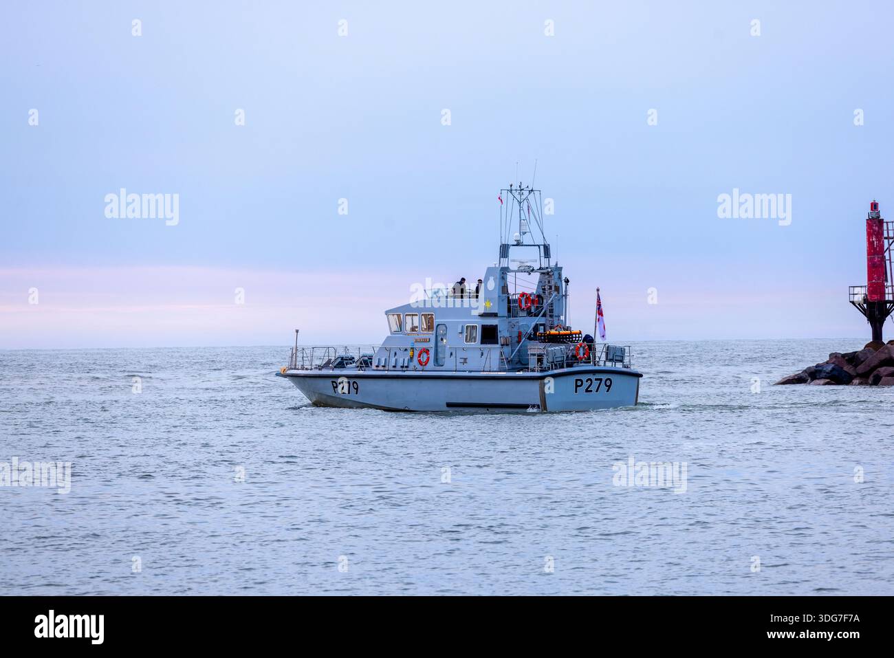 Royal Navy P2000 HMS Blazer at dawn on the 21st May 2025 to take part ...