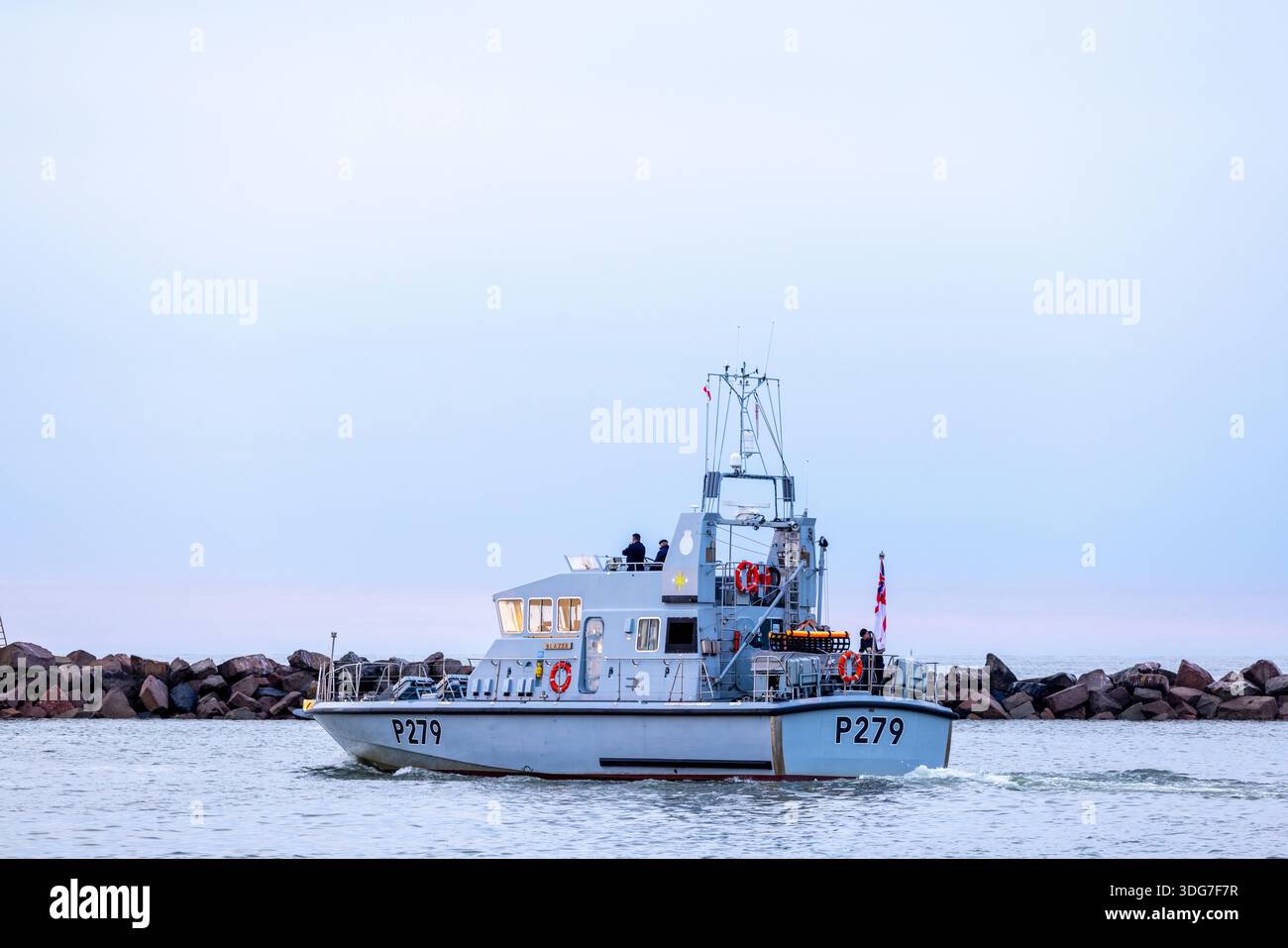 Royal Navy P2000 HMS Blazer,at dawn on the 21st May 2025 to take part ...