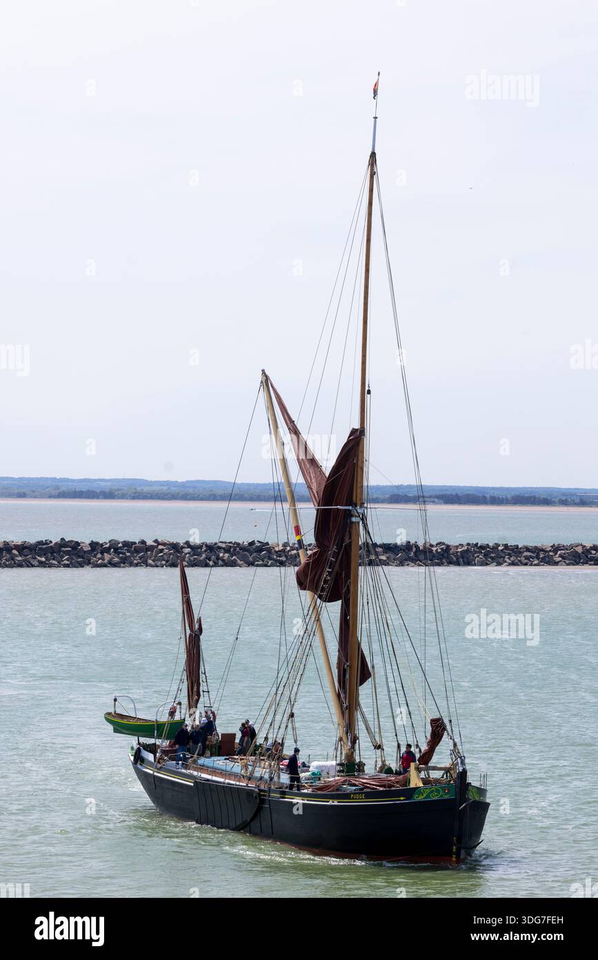 Thames Barge Pudge, a member of the Association of Dunkirk Little Ships ...