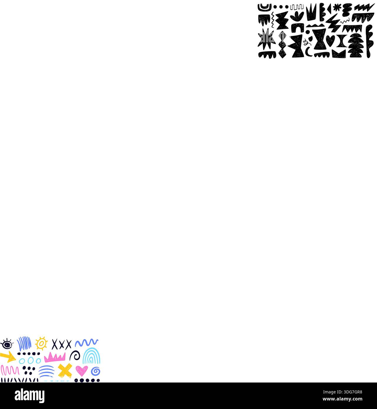 Trendy doodle fun on Black and White Stock Photos & Images - Alamy