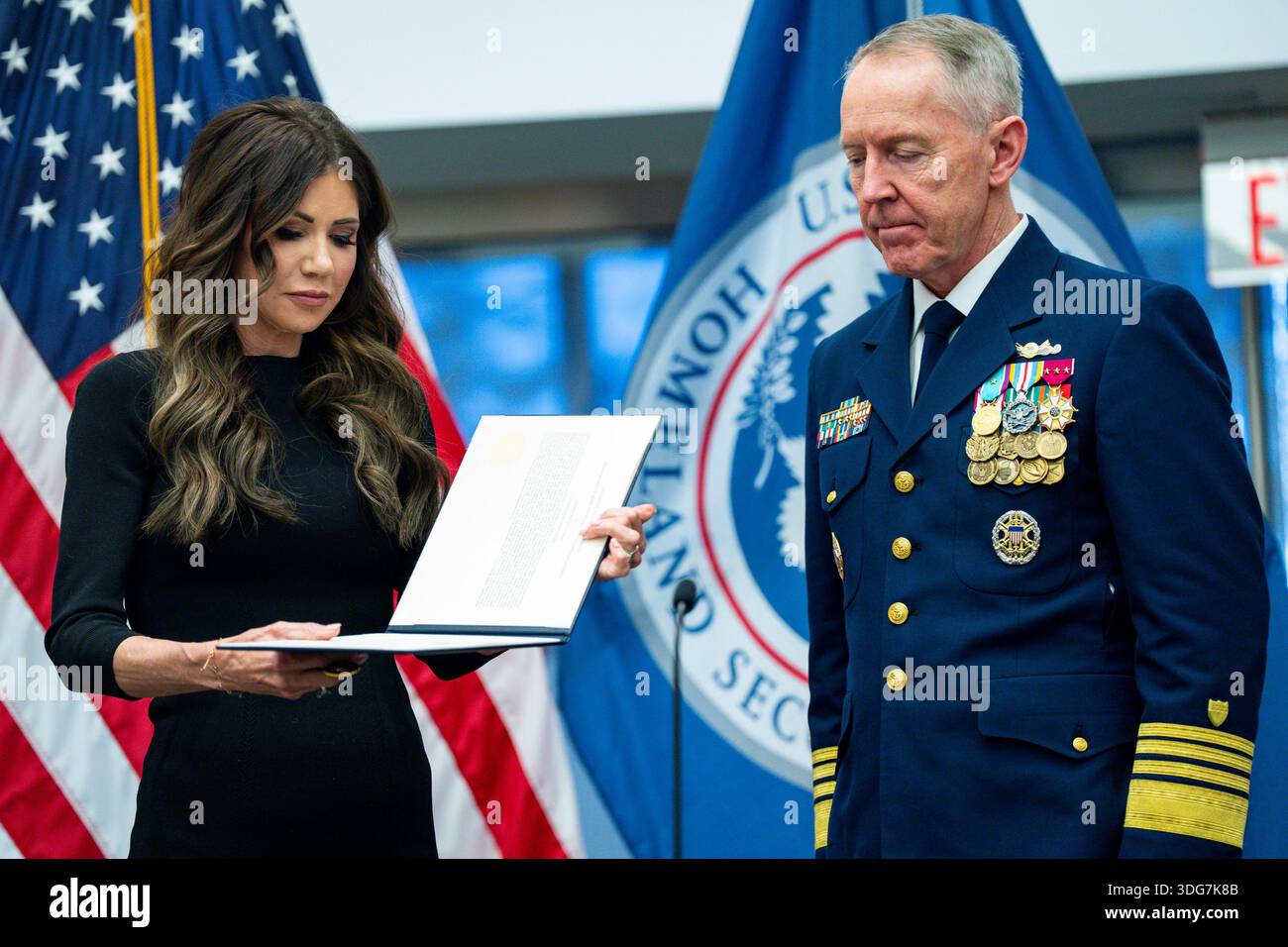 Secretary of the Department of Homeland Security Kristi Noem prepares ...