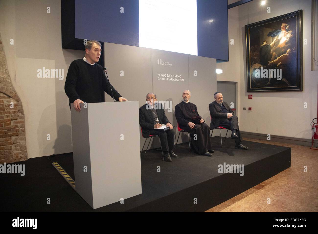 Milan, Diocesan Museum, Meeting between the Archbishop of Milan, Mario ...