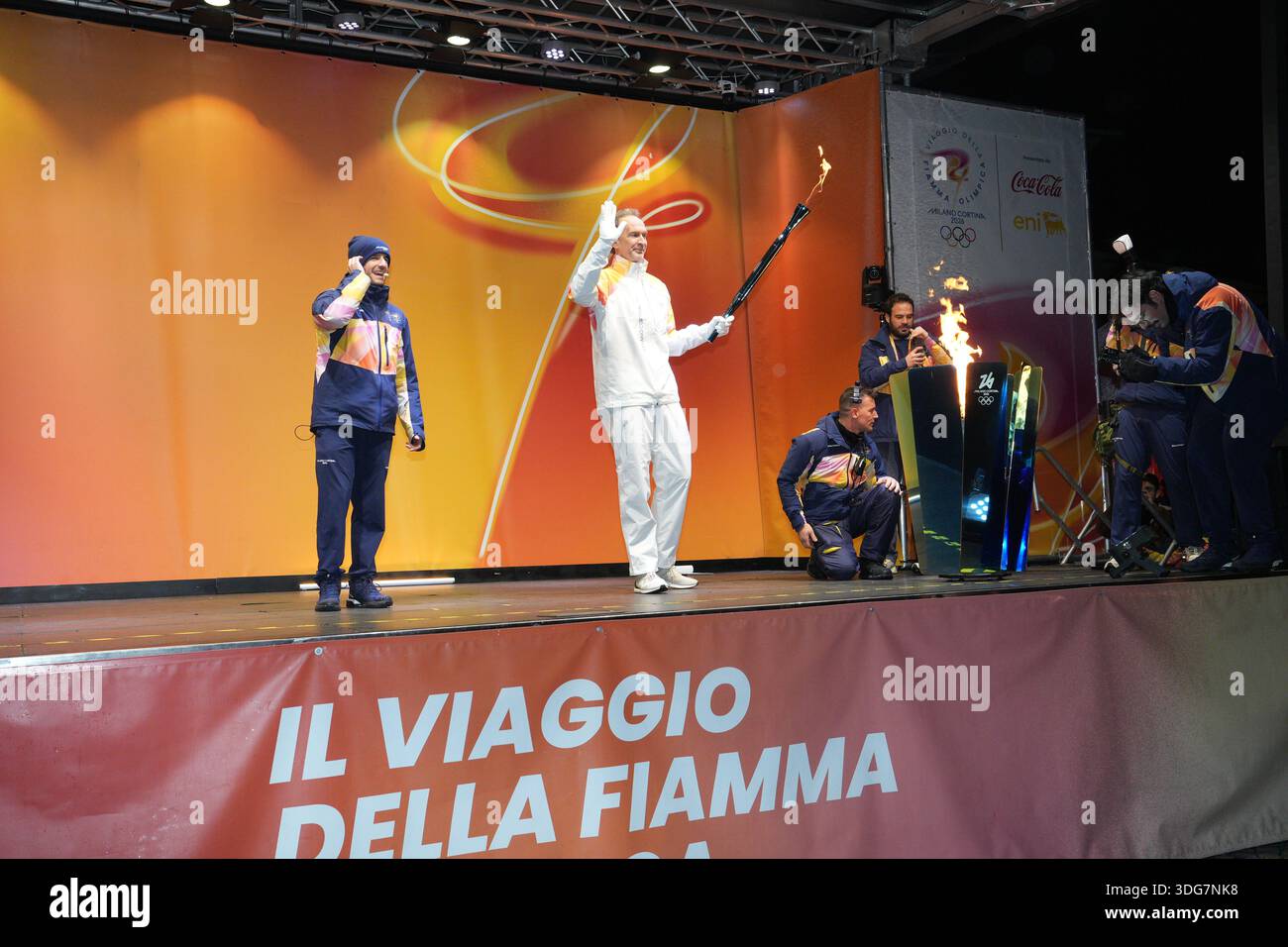 The Olympic torch arrives in Pavia Stock Photo - Alamy