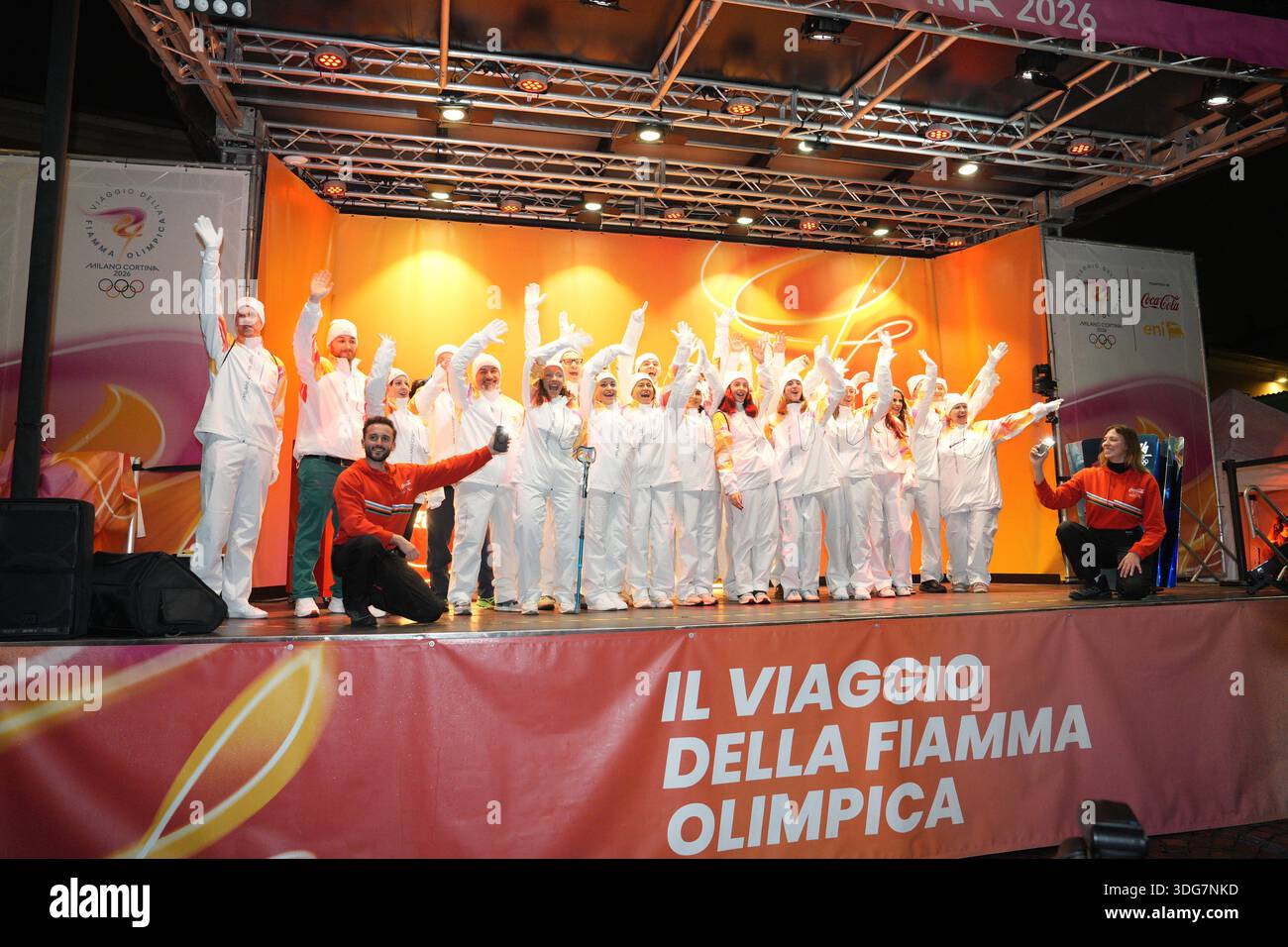The Olympic torch arrives in Pavia Stock Photo - Alamy