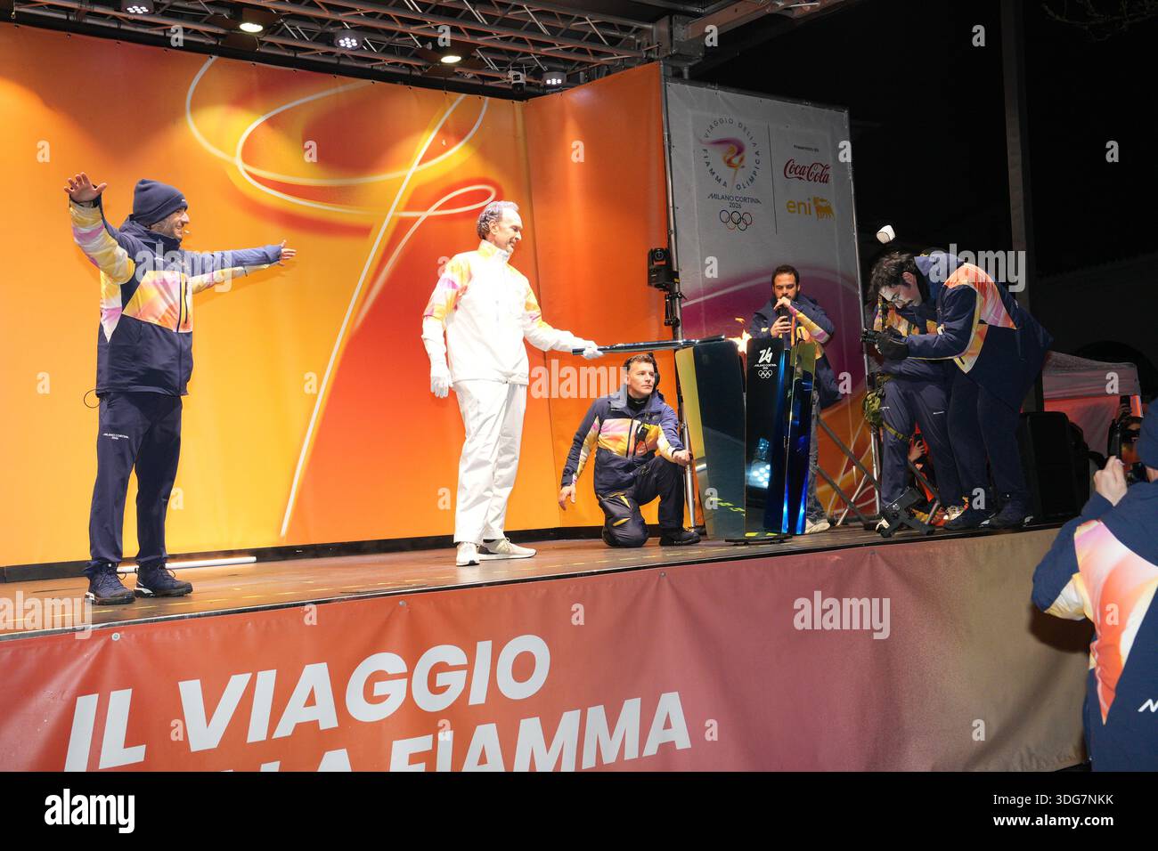 The Olympic torch arrives in Pavia Stock Photo - Alamy