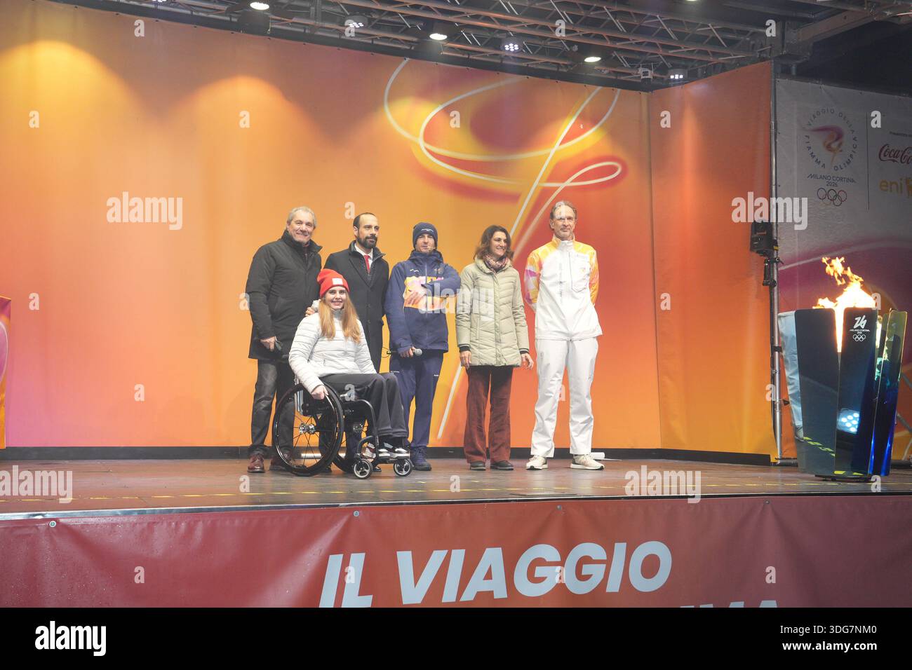 The Olympic torch arrives in Pavia Stock Photo - Alamy