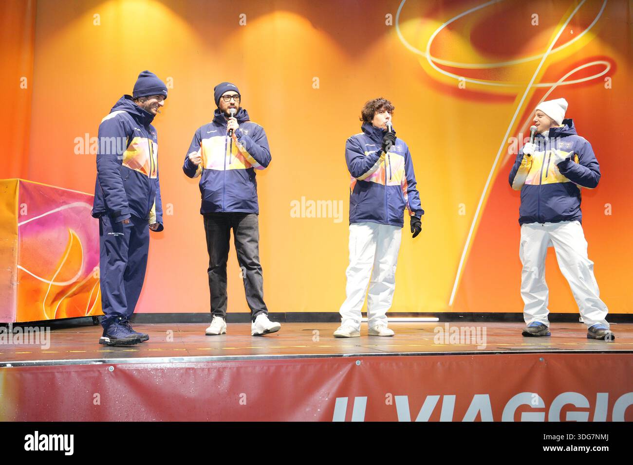 The Olympic torch arrives in Pavia Stock Photo - Alamy