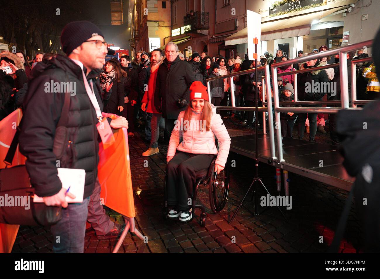 The Olympic torch arrives in Pavia Stock Photo - Alamy