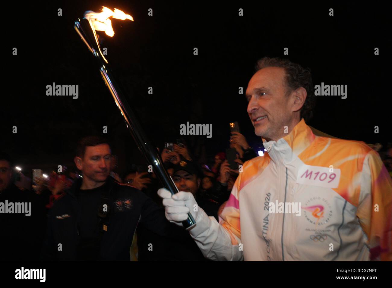 The Olympic torch arrives in Pavia Stock Photo - Alamy