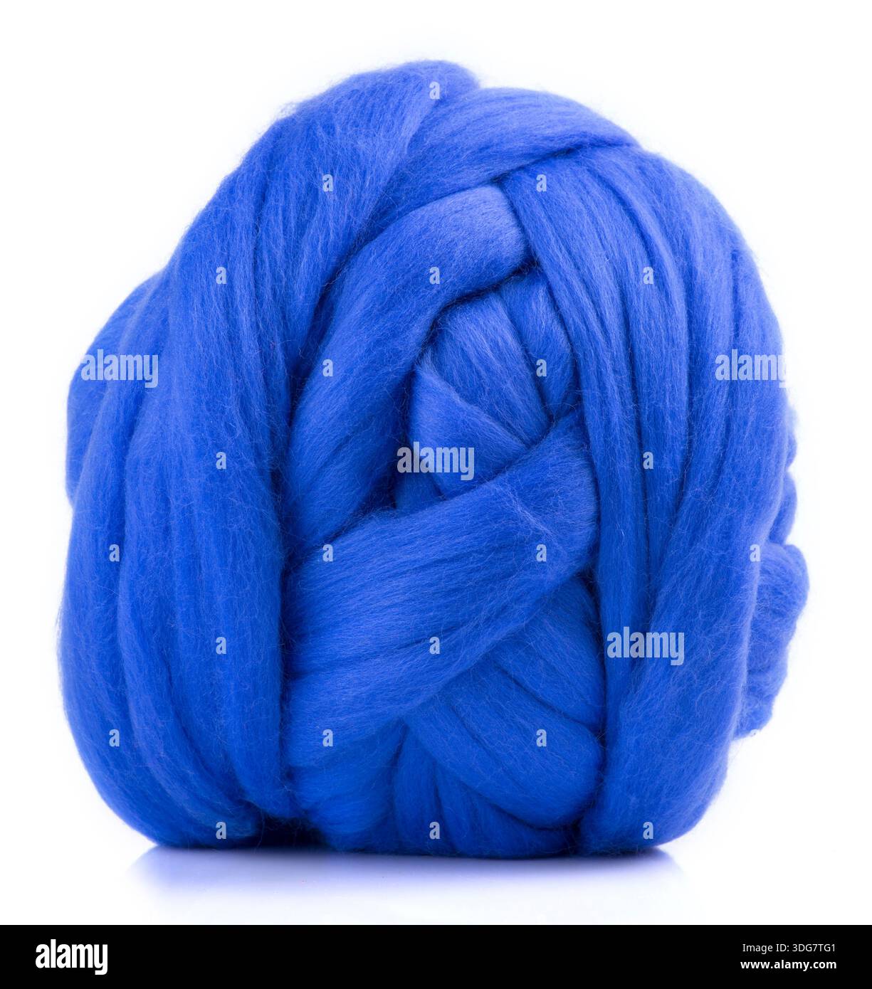 Hank merino wool blue on a white background Stock Photo - Alamy