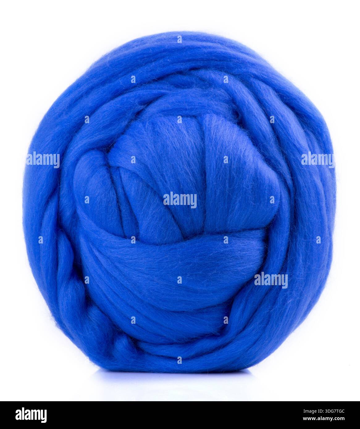Hank merino wool blue on a white background Stock Photo - Alamy