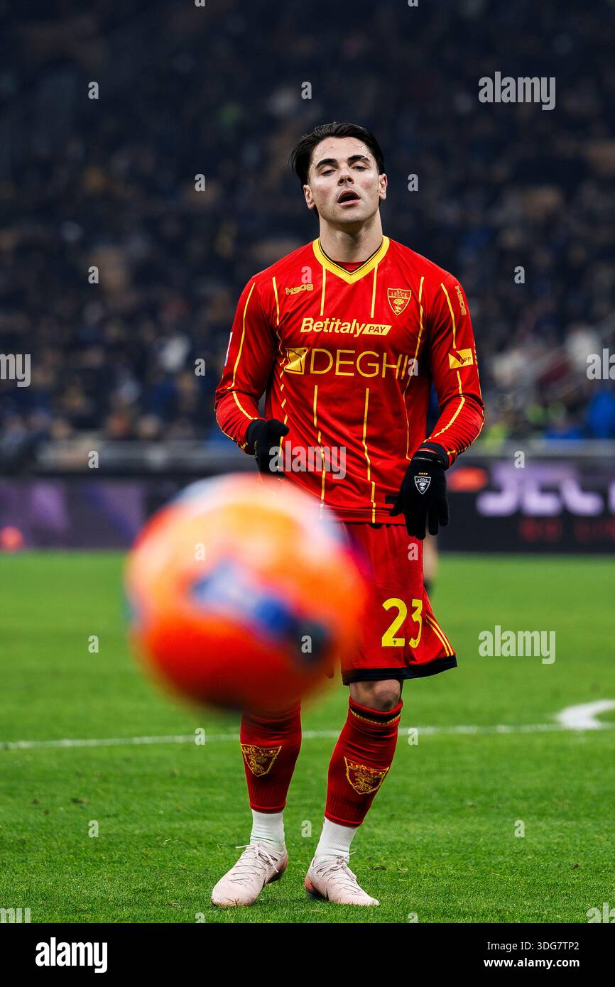 Riccardo Sottil of US Lecce looks dejected during the Serie A football ...