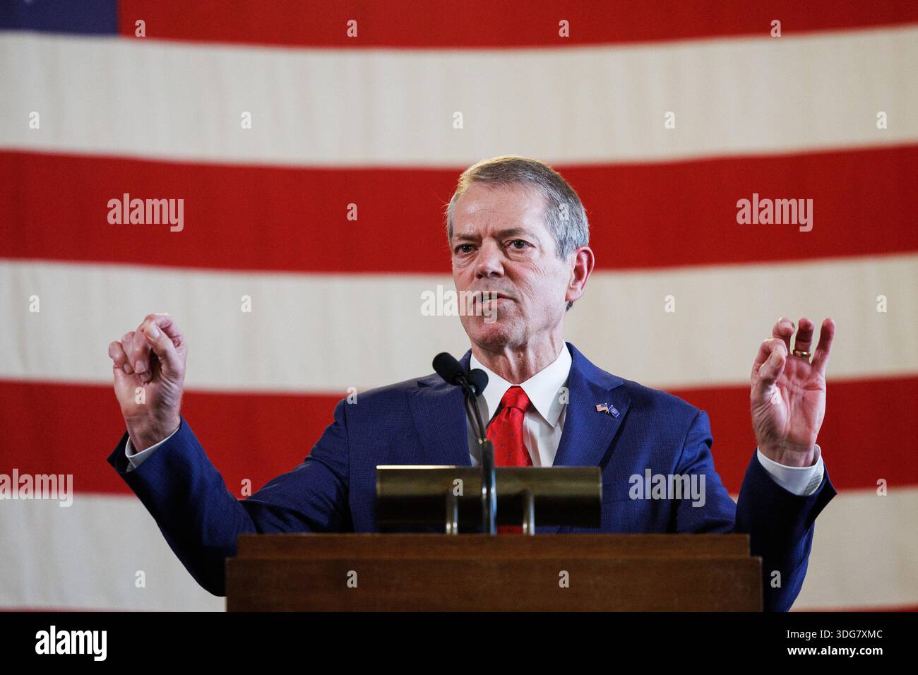 Gov. Jim Pillen speaks during a press conference following his annual ...