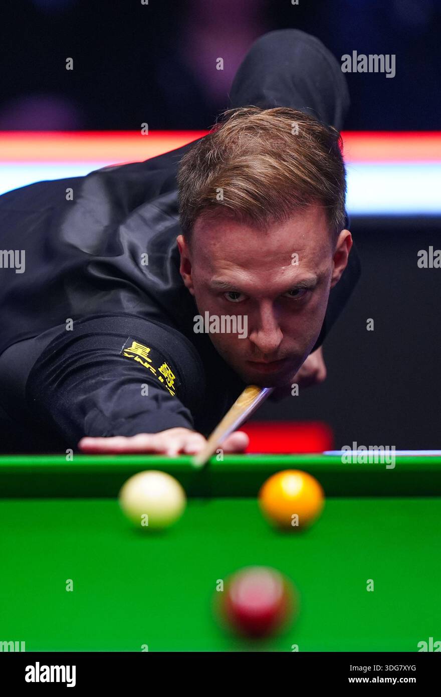 Judd Trump during his match against Mark Allen on day five of the 2026 ...
