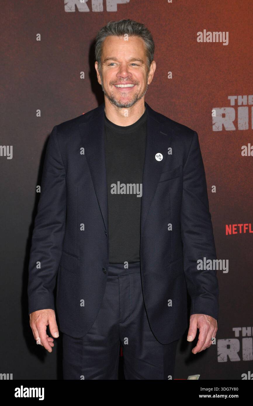 Matt Damon at arrivals for THE RIP Premiere, Alice Tully Hall, New York ...