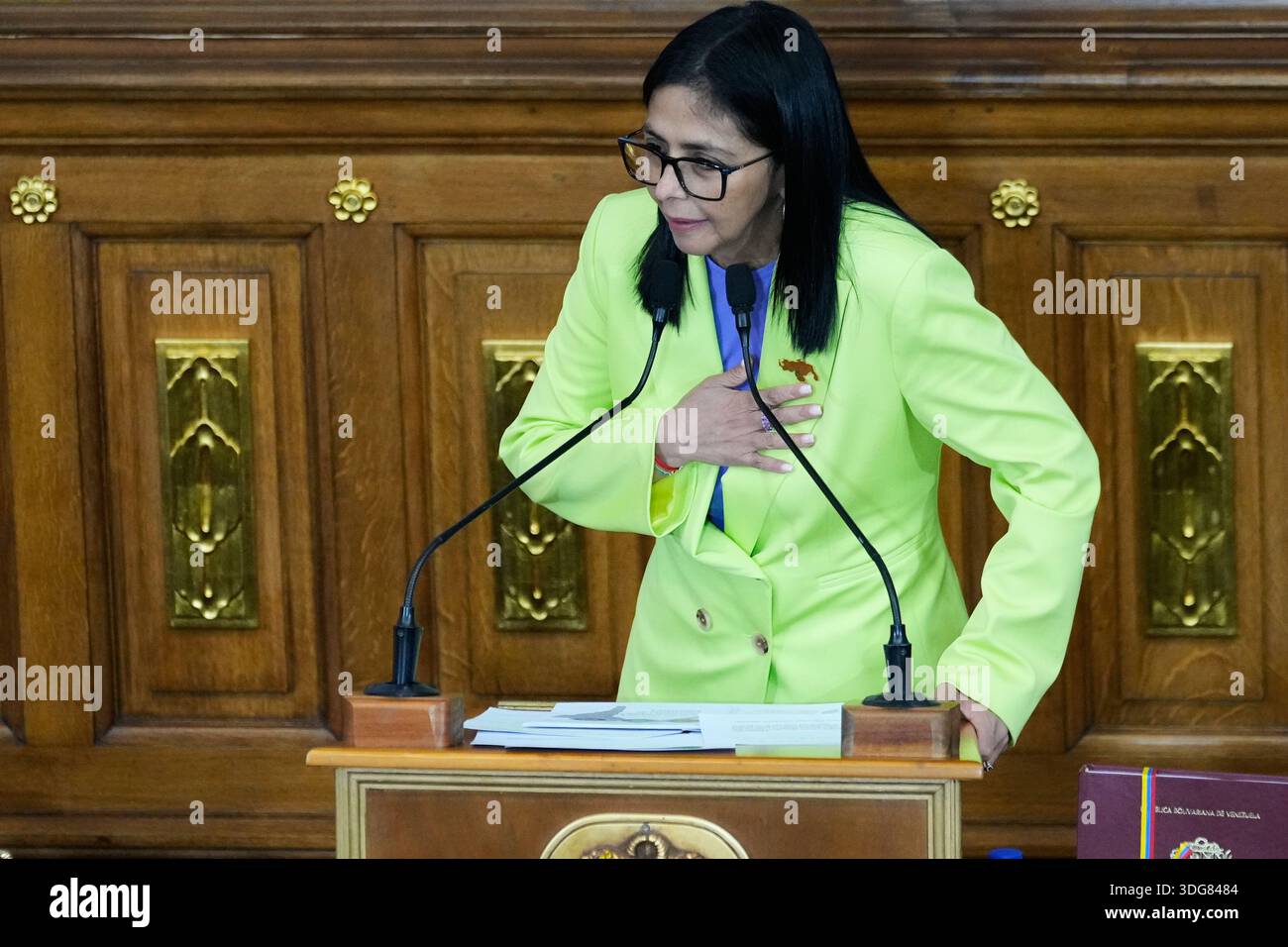 Venezuela's acting President Delcy Rodriguez addresses the National ...