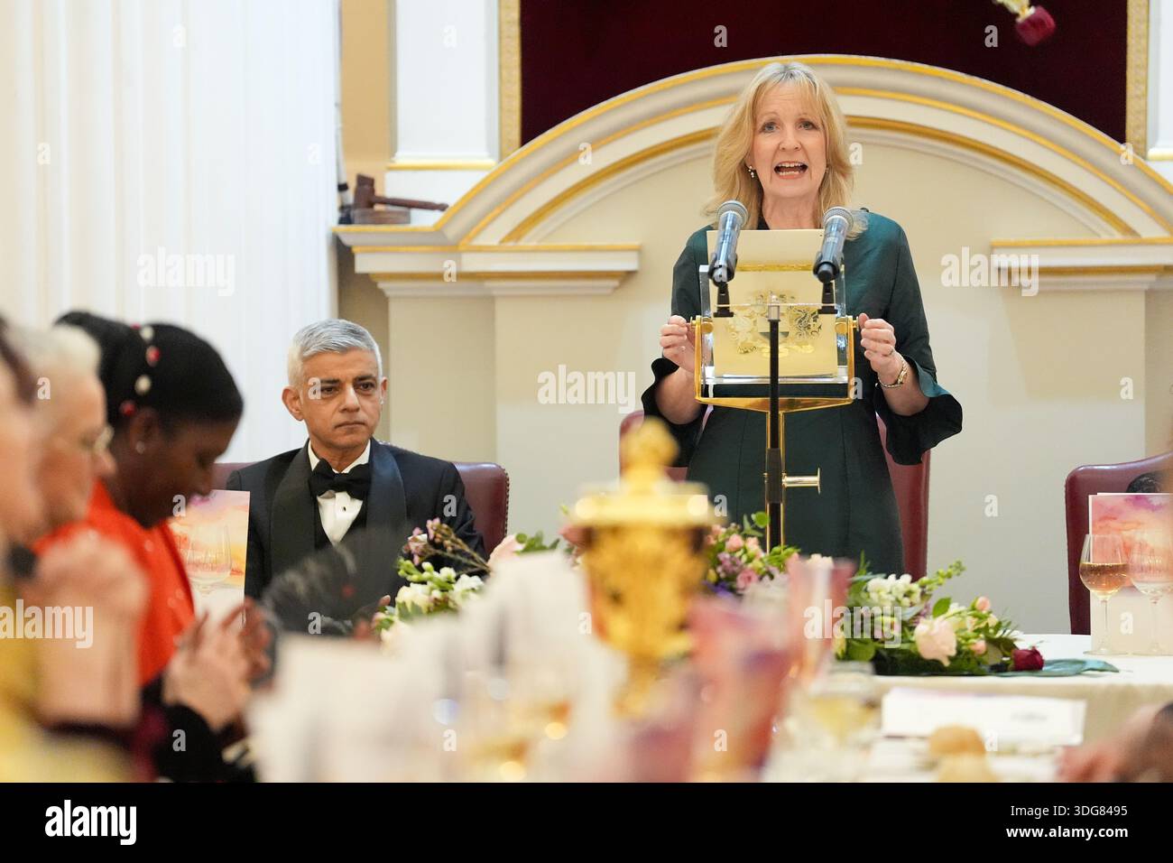 Lady Mayor of the City of London Dame Susan Langley delivers a speech ...