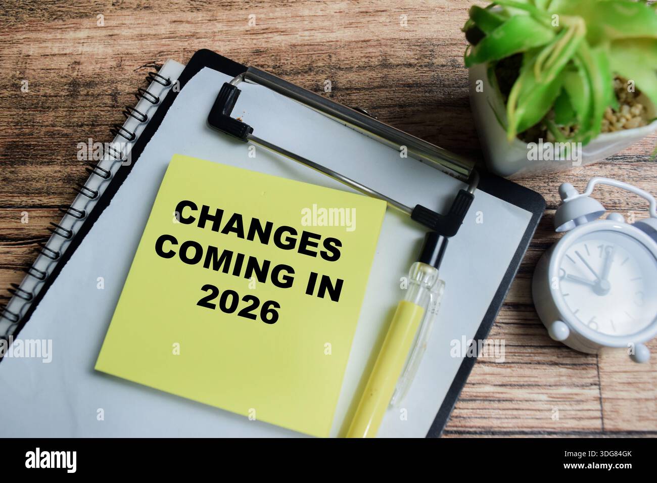Sticky note with the text changes coming in 2026 hi-res stock ...