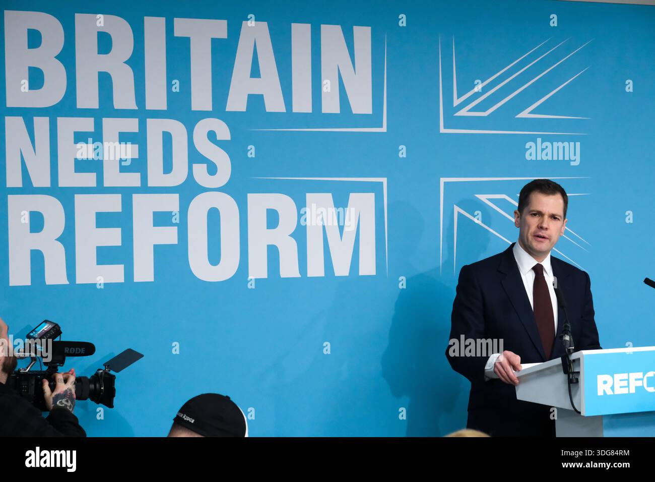 London, UK. 15th Jan 2026. Reform Party UK press conference, Robert ...