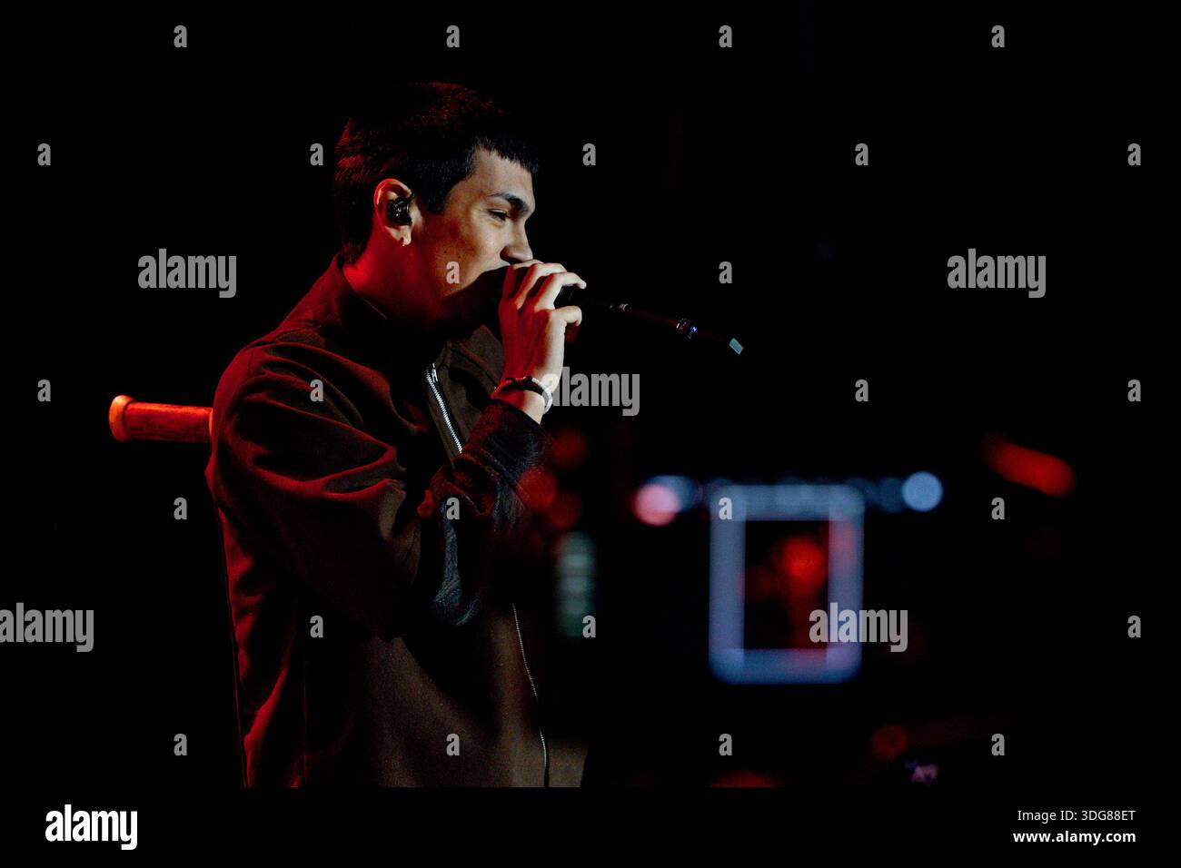 Singer Milo J during a performance at the Movistar Arena on 15 January ...