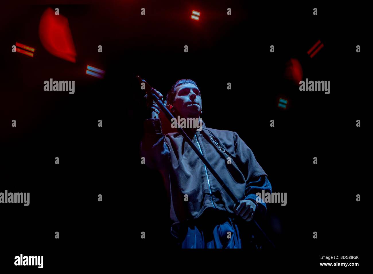 Singer Milo J during a performance at the Movistar Arena on 15 January ...