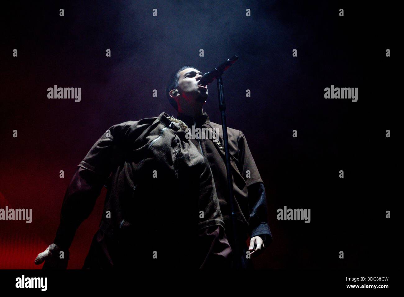 Singer Milo J during a performance at the Movistar Arena on 15 January ...