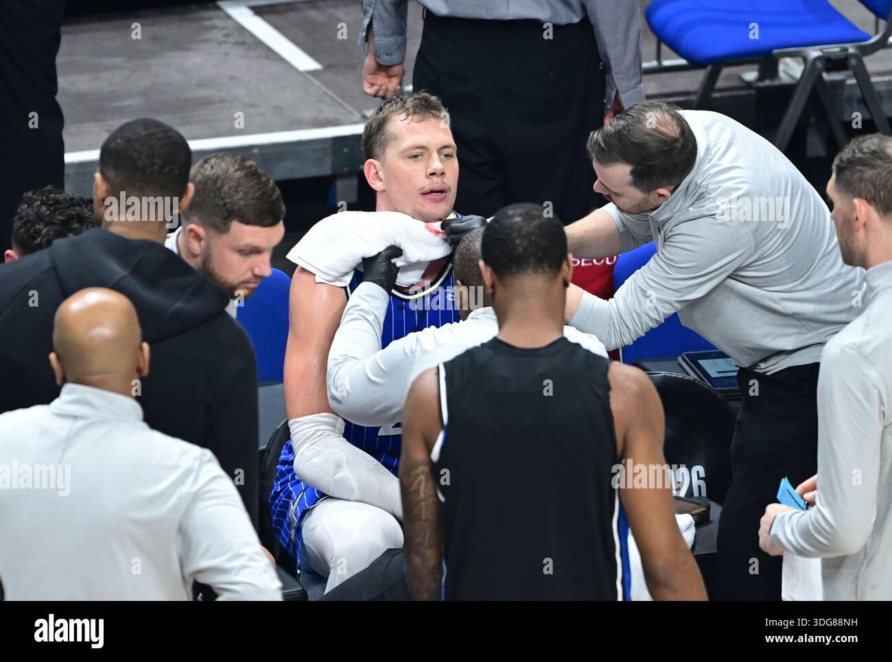 Injury, Moritz Wagner (Magic) Berlin, January 15, 2026, Basketball, NBA ...