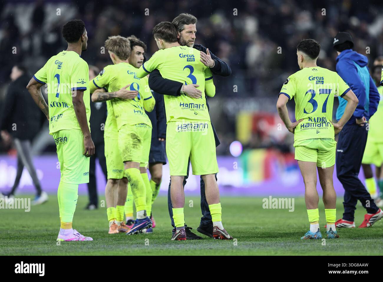 Gent's head coach Rik De Mil looks dejected after a soccer game between ...