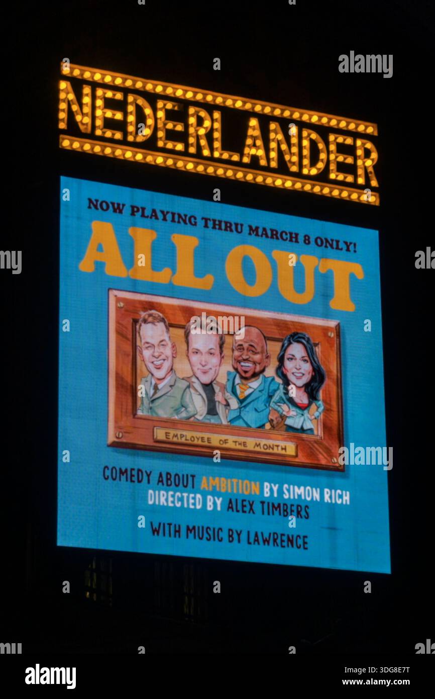 ALL OUT comedy at the Nederlander theater on Broadway in NYC Stock ...