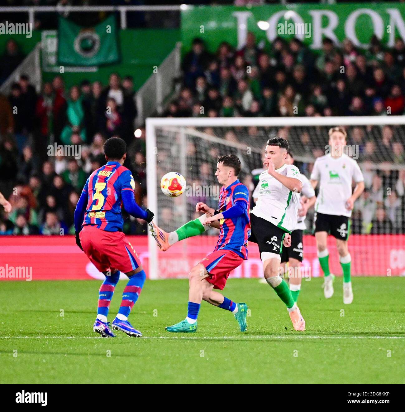 Spanish King Cup soccer match Racing Santander vs FC Barcelona at El ...