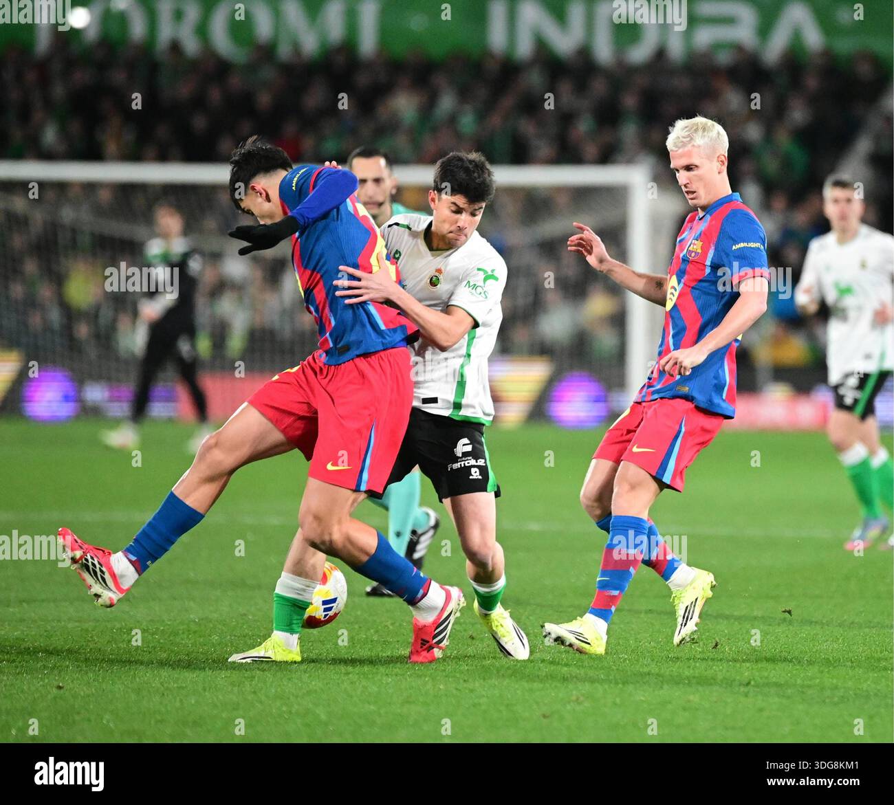 Spanish King Cup soccer match Racing Santander vs FC Barcelona at El ...