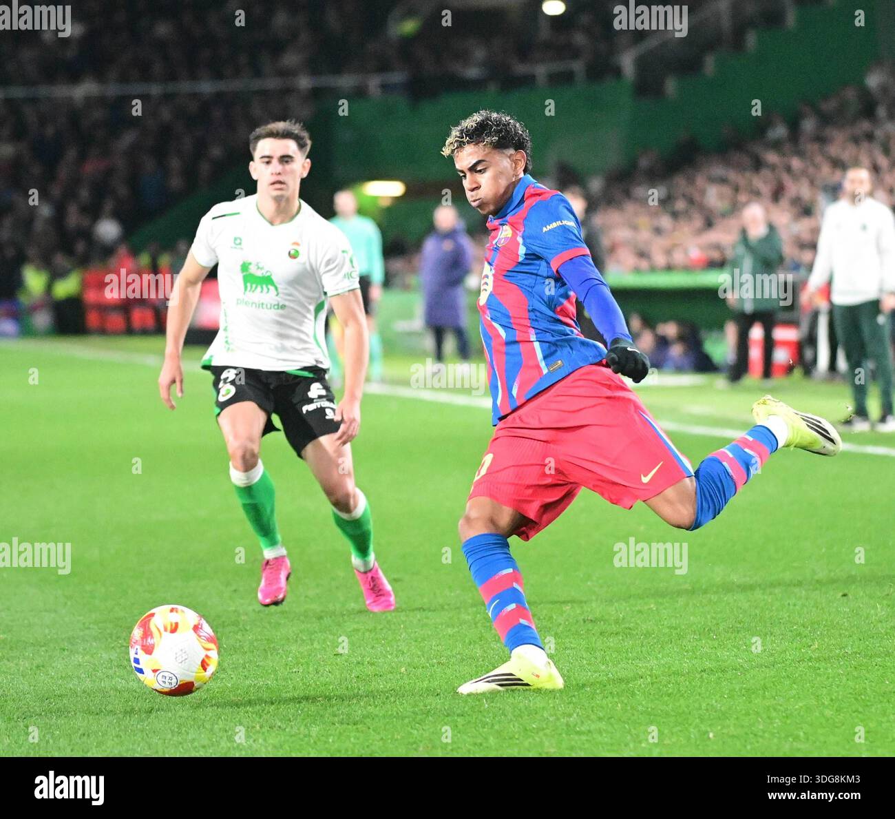 Spanish King Cup soccer match Racing Santander vs FC Barcelona at El ...